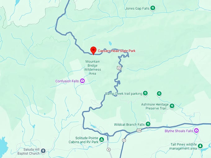 16. caesars head state park map