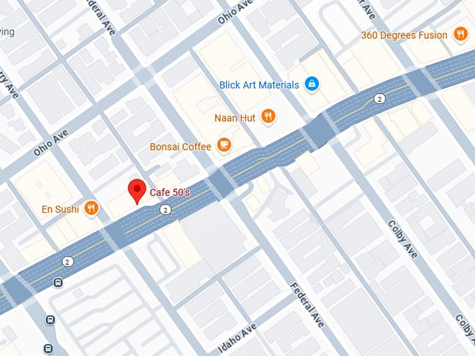 16. cafe 50's map