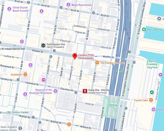 16. campo's philly cheesesteaks map