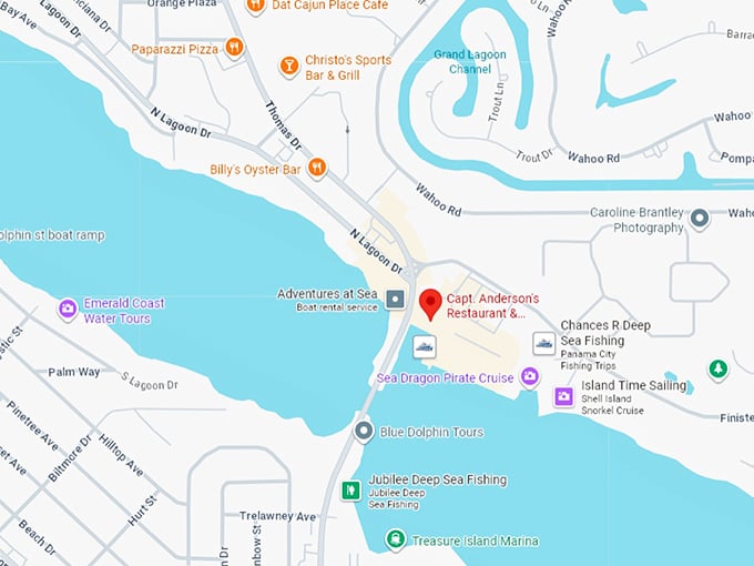 16. captain anderson’s restaurant map