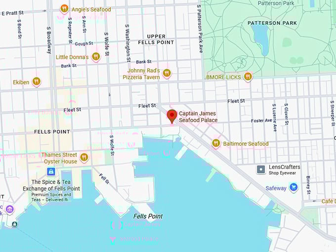 captain james seafood palace map