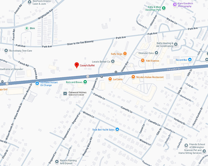 16. casey’s buffet map