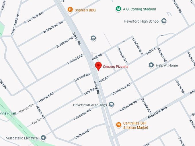 16. cenzo's pizzeria map