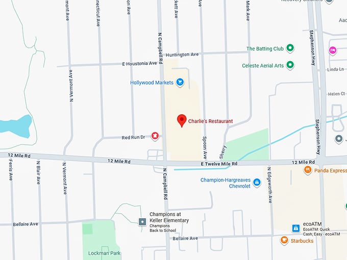 16. charlie’s restaurant map