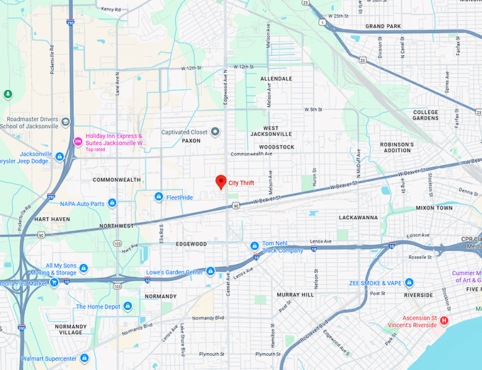 16. city thrift map