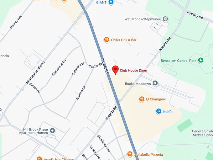 16. club house diner map