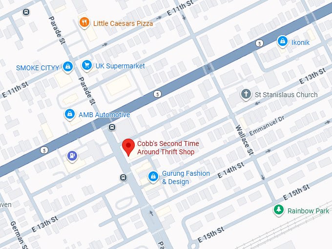 16. cobb's second time around thrift shop map