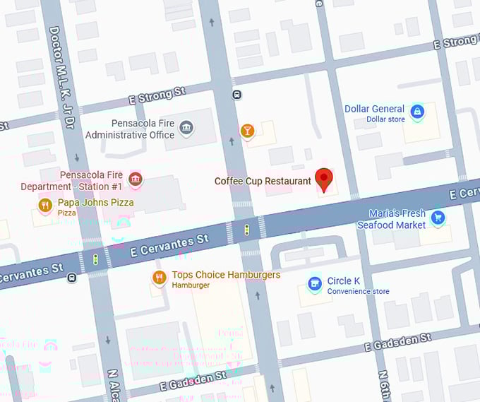 16. coffee cup restaurant map