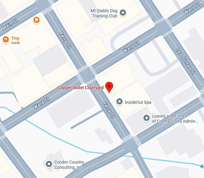 16. copper skillet courtyard map