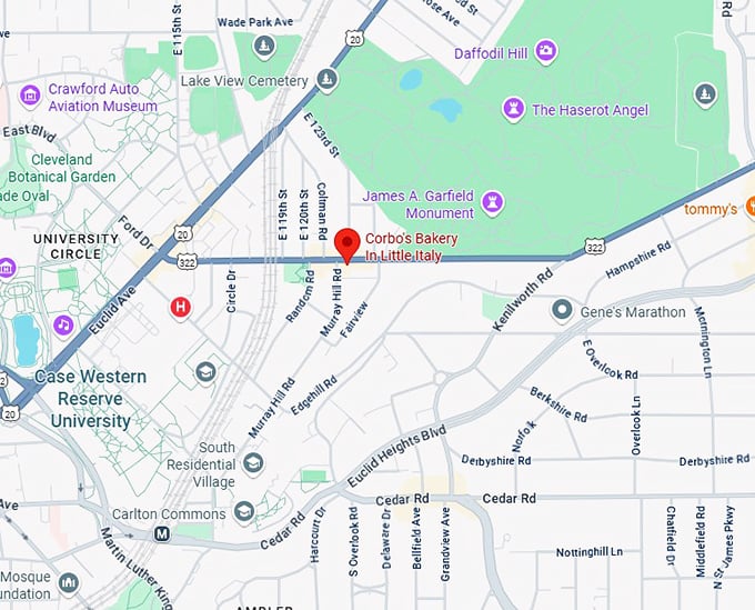 16. corbo’s bakery 12210 mayfield rd map