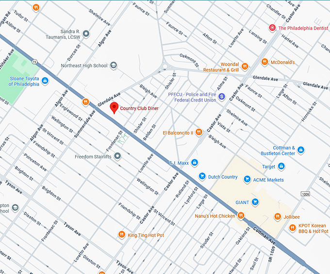 16. country club diner map