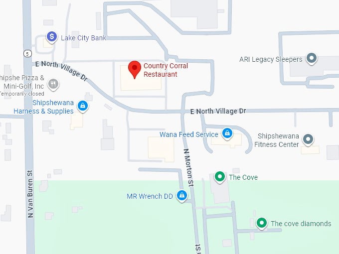 16. country corral restaurant map