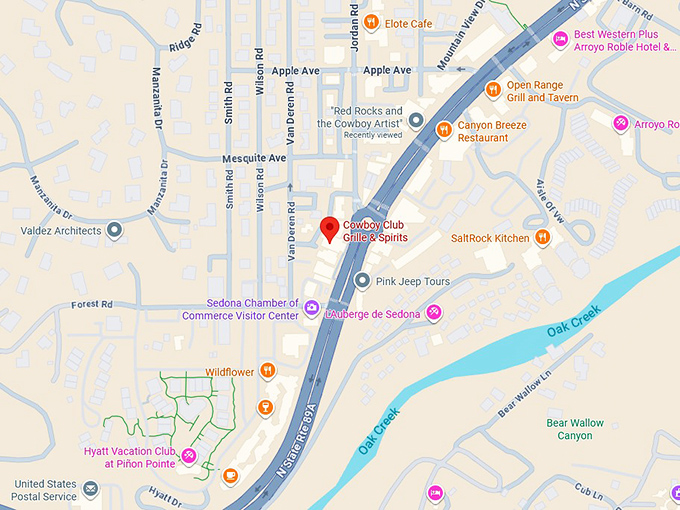 16. cowboy club grille & spirits map