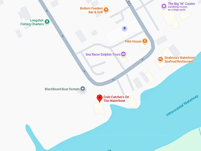 16. crab catcher’s on the waterfront map