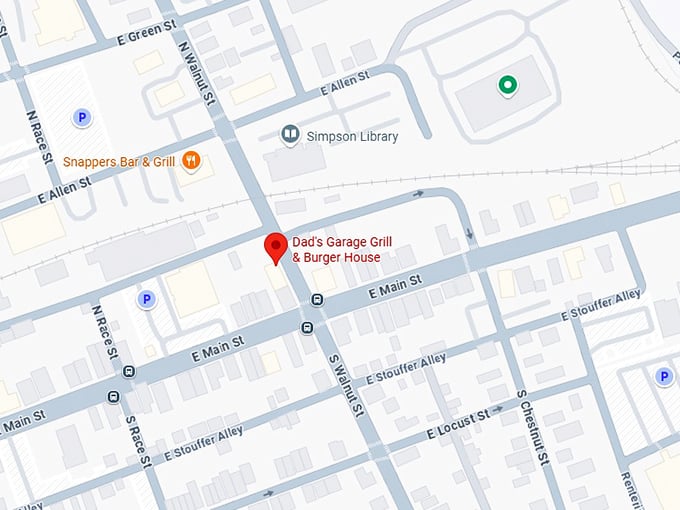 16. dad’s garage grill & burger house map