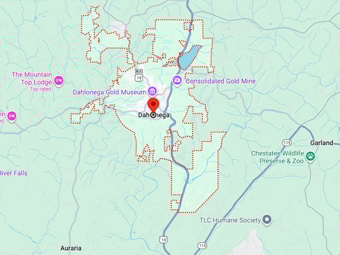 16. dahlonega, ga map