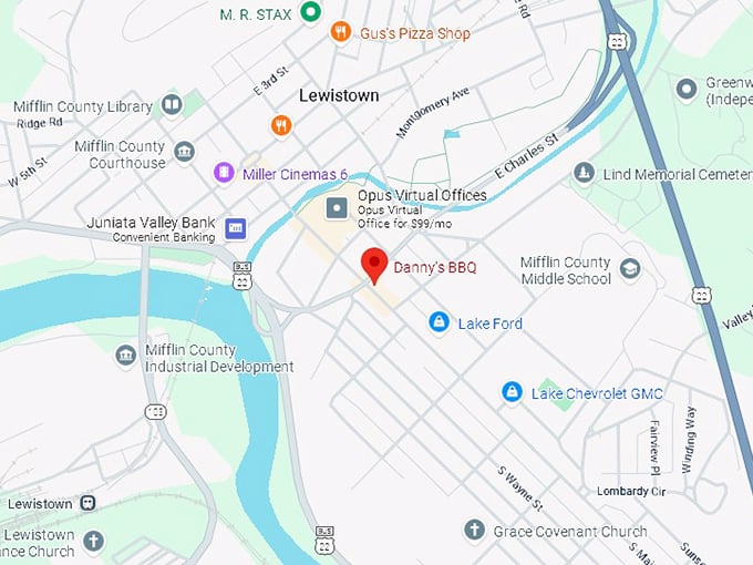 16. danny's bbq lewistown map