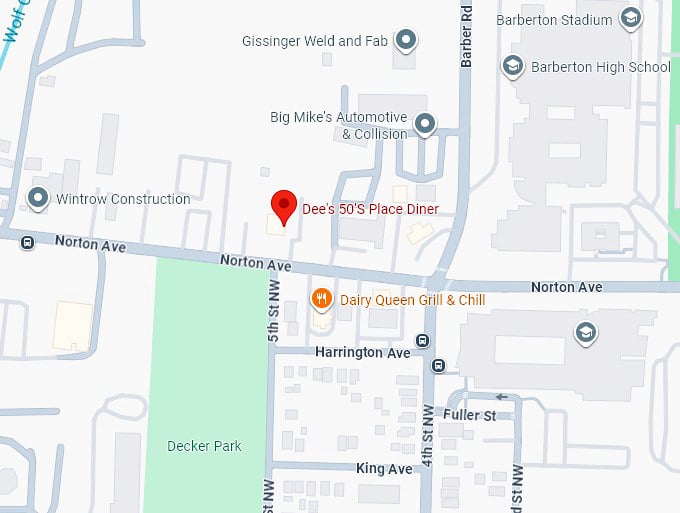 16. dee's 50's place diner map