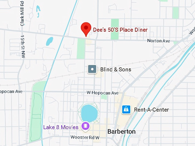 16. dee’s 50’s place diner map