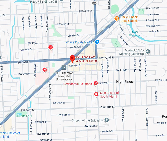 16. deli lane cafe & sunset tavern map