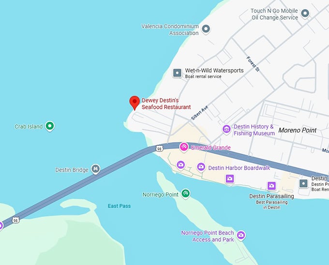 16. dewey destin's seafood restaurant map