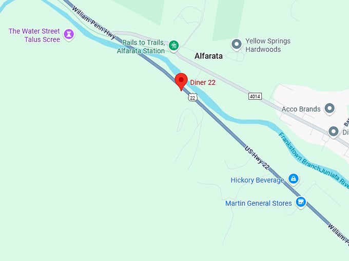 16. diner 22 map