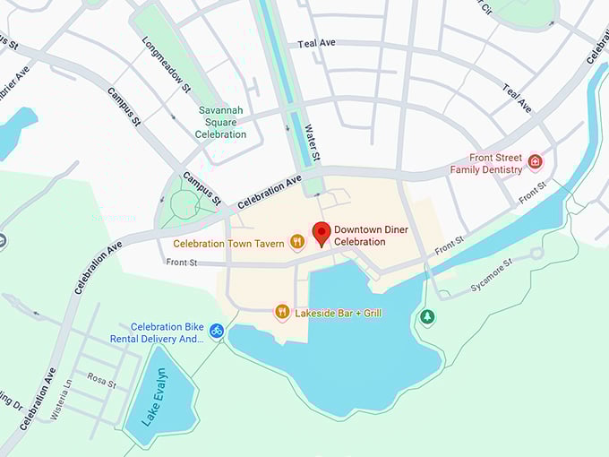 16. downtown diner celebration map