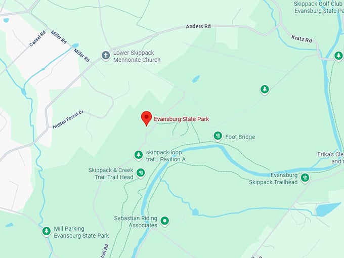 16. evansburg state park map