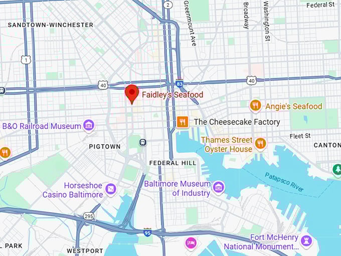 16. faidley seafood (baltimore) map