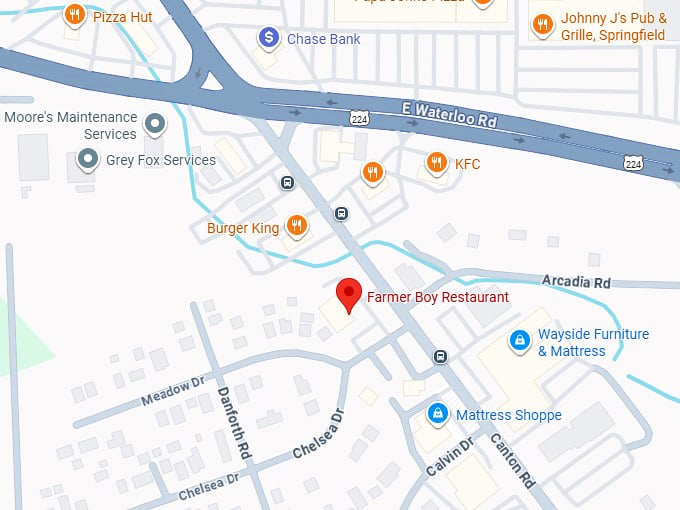 farmer boy restaurant (1324 canton rd) map