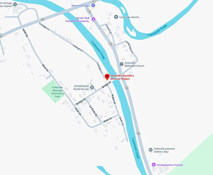 16. forksville’s big mike’s steaks & hoagies map