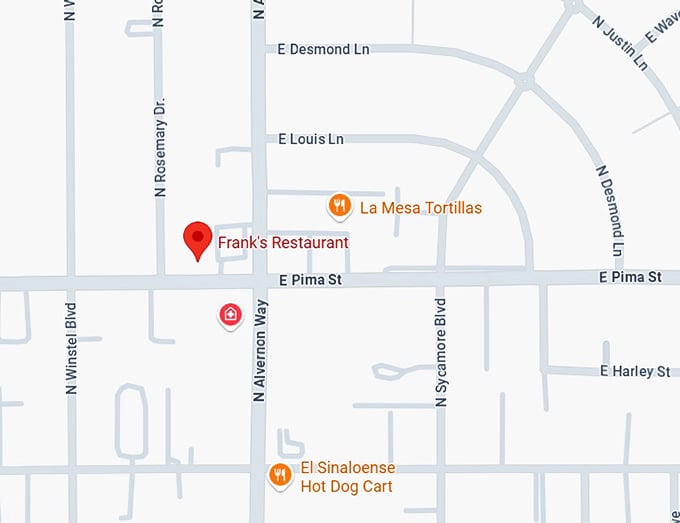 16. frank’s restaurant map