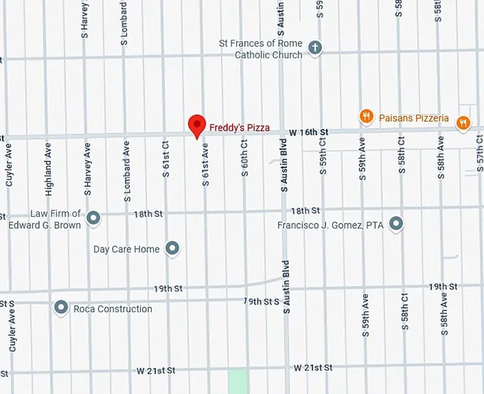 16. freddy's pizza map
