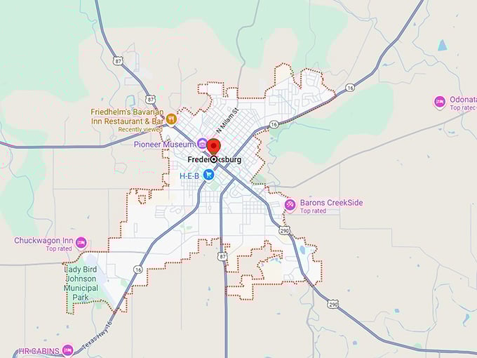16. fredericksburg, tx map