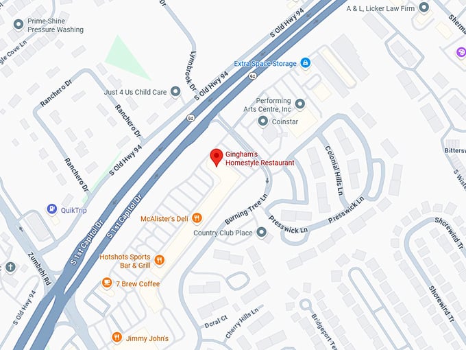 16. gingham's homestyle restaurant map