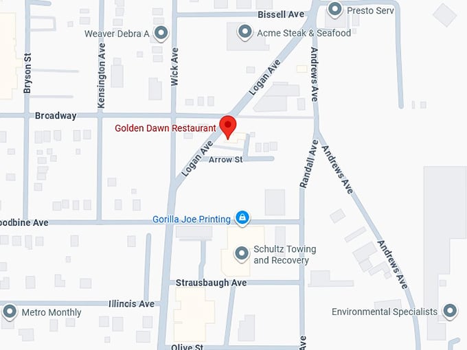 16. golden dawn restaurant map
