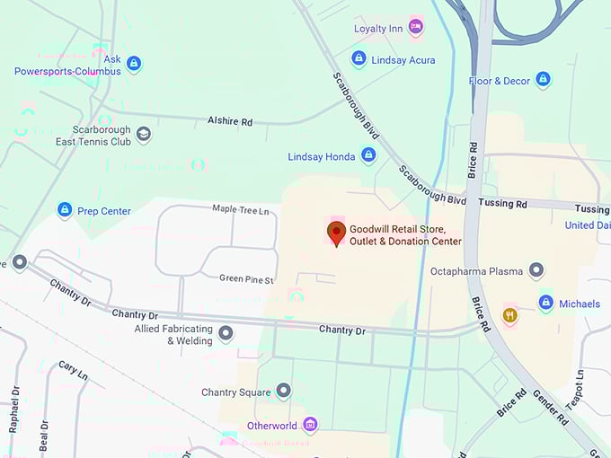 goodwill retail store, outlet & donation center (brice rd) map