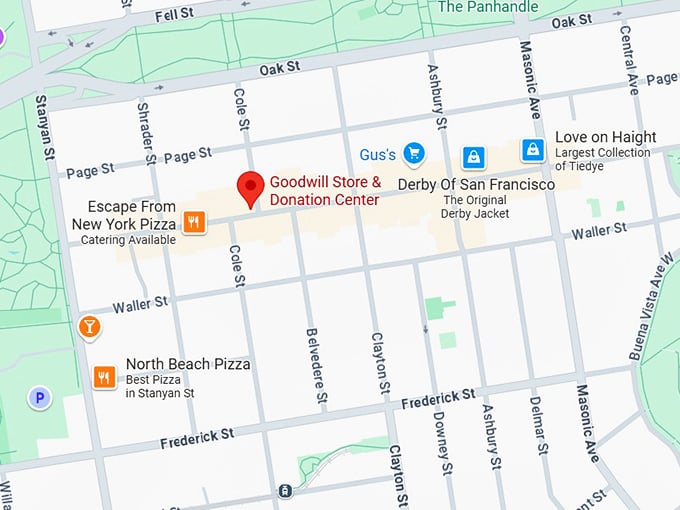 16. goodwill store & donation center (1700 haight st) map