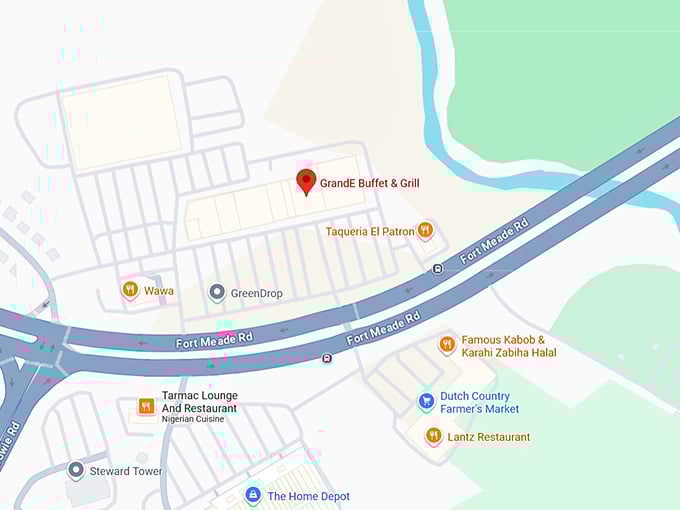 16. grande buffet & grill (laurel) map