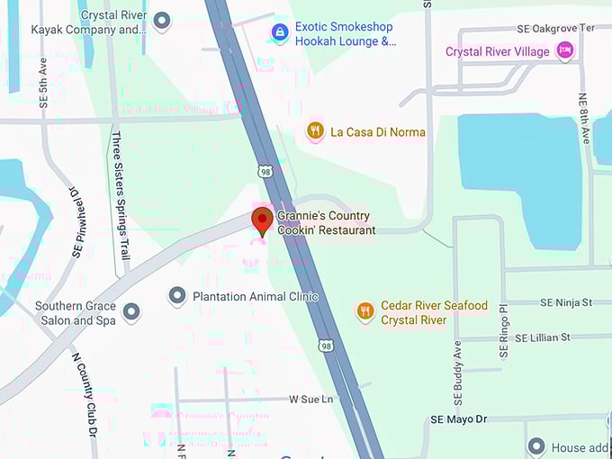 grannie's country cookin’ restaurant map