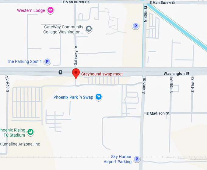 16. greyhound swap meet map