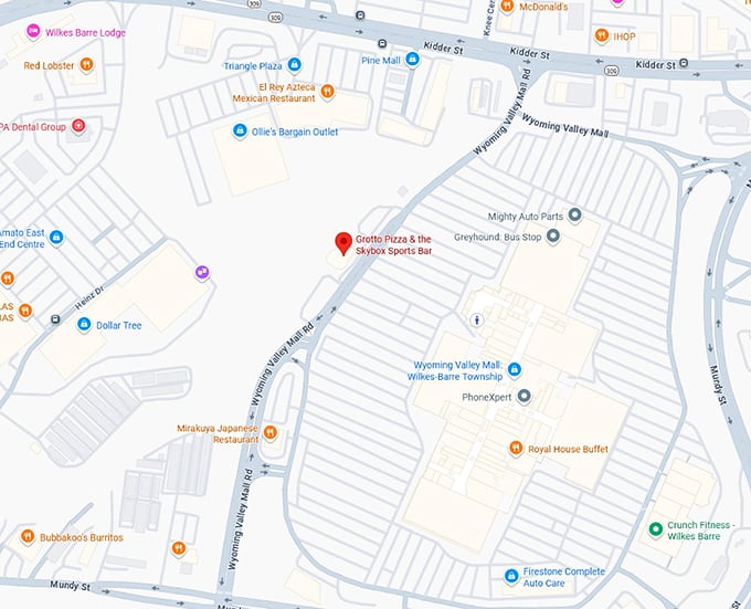 16. grotto pizza & the skybox sports bar map