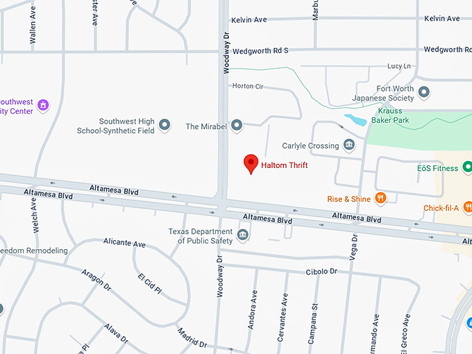16. haltom thrift map