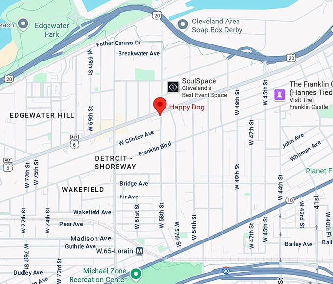 16. happy dog map