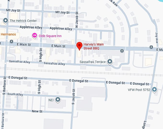 16. harvey's main street bbq map