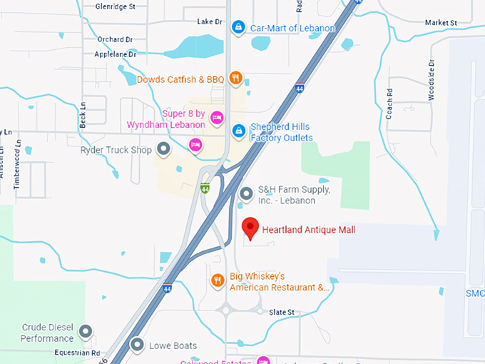 16. heartland antique mall map