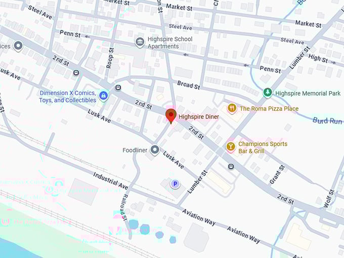 16. highspire diner map
