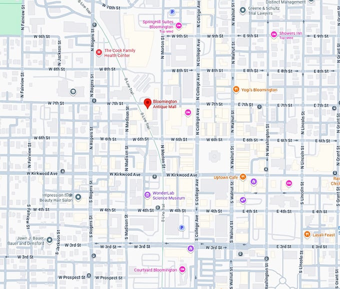 16. historic bloomington antique mall map