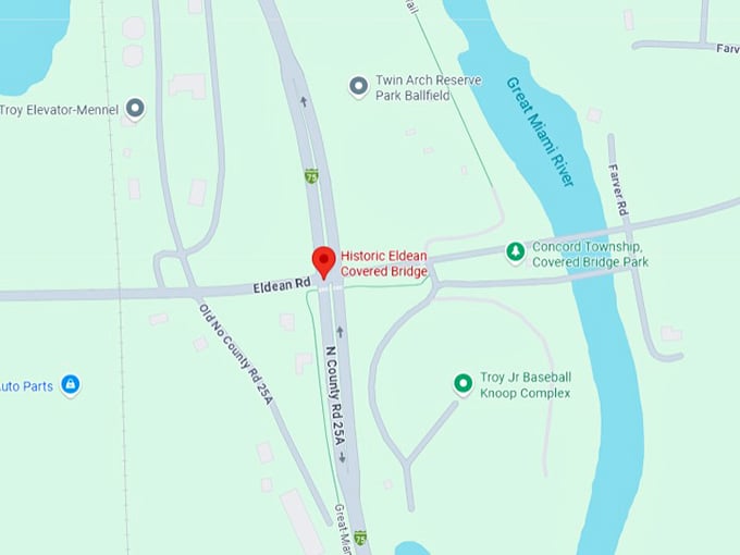 16. historic eldean covered bridge troy map