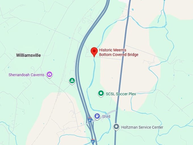 16. historic meem's bottom covered bridge map